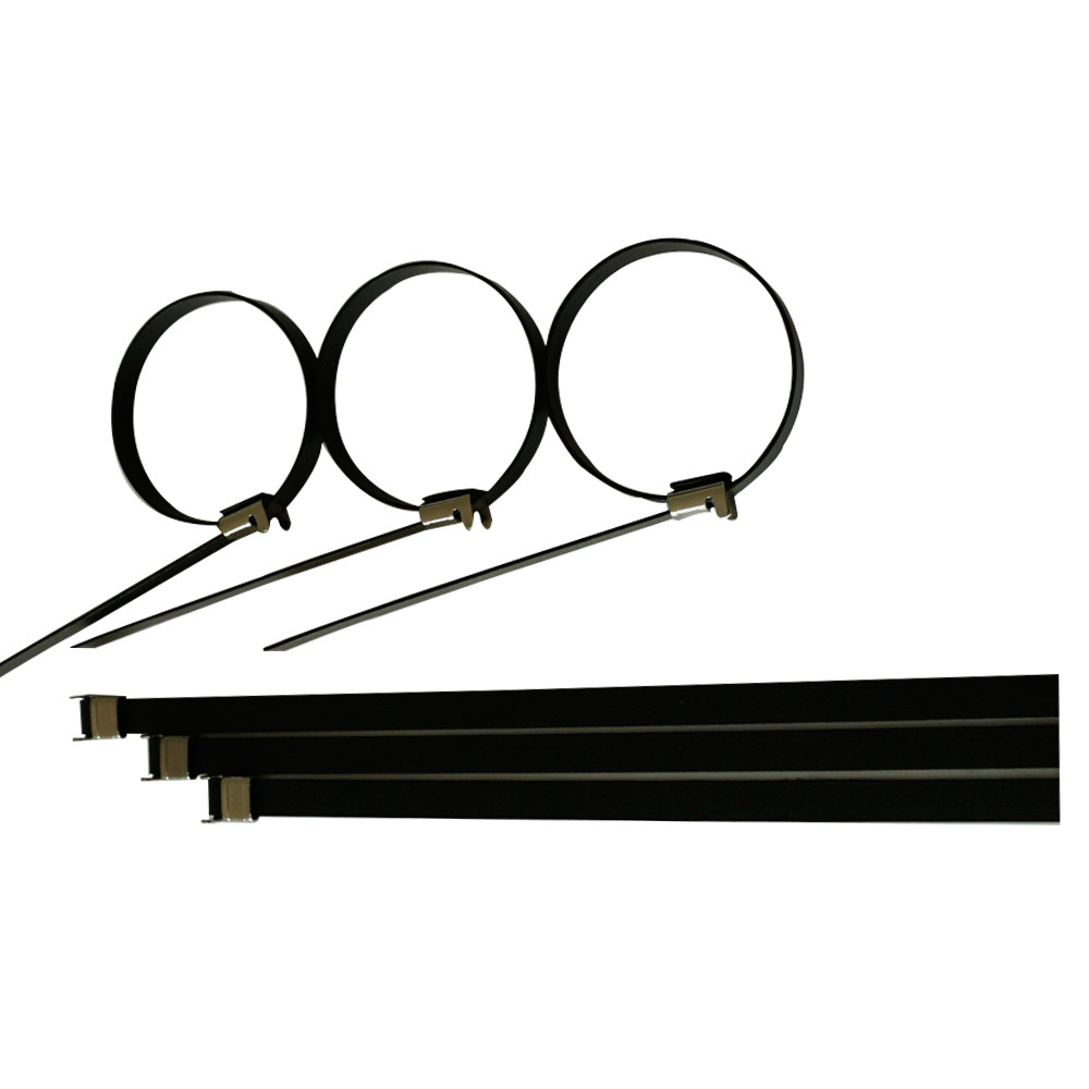 5.6x300mm Stainless Steel Zip Ties Exhaust Pipe Header PVC Coated SS ...